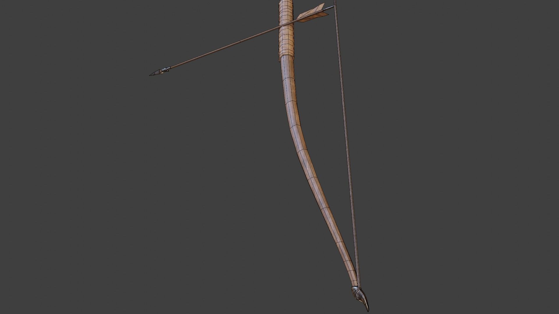 3D model Low-poly Long Bow VR / AR / low-poly rigged animated | CGTrader