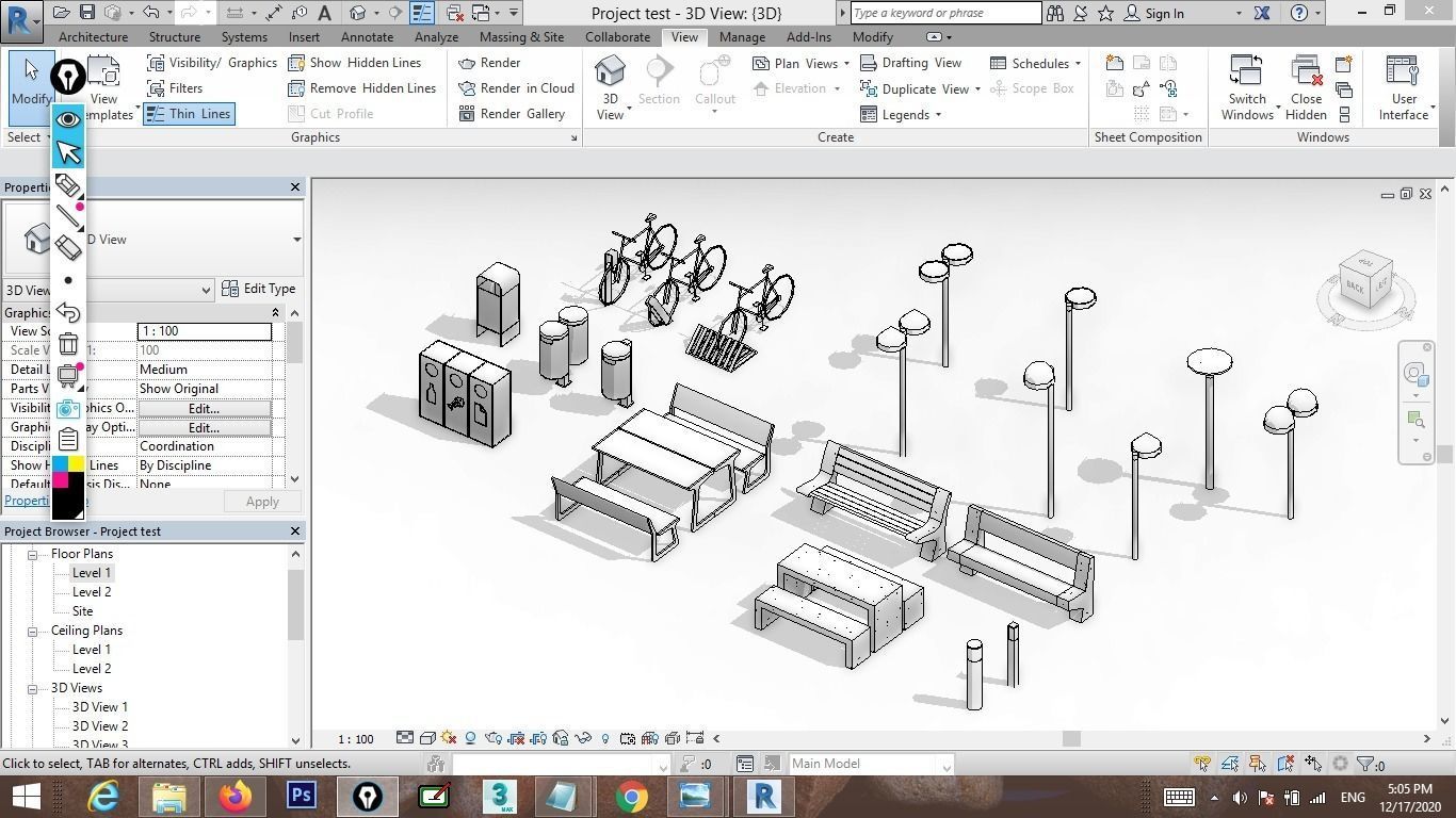 revit urban furniture families pack 3D | CGTrader