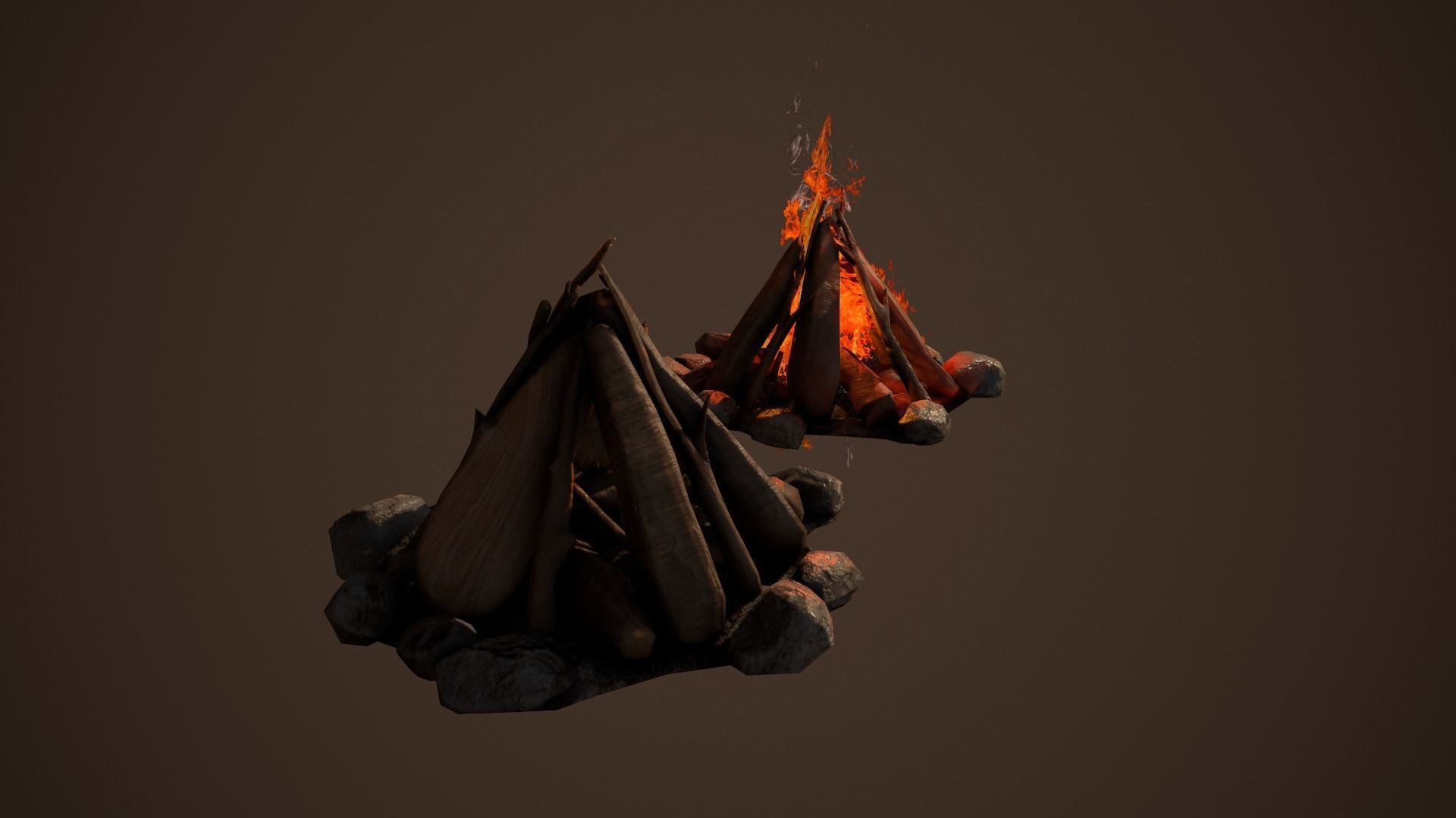 Campfire free VR / AR / low-poly 3D model animated | CGTrader