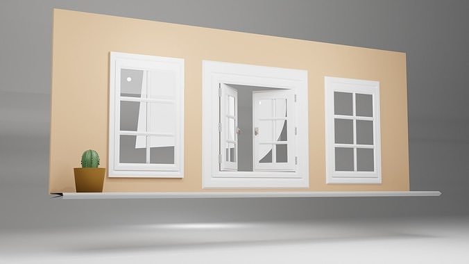 French Style window free 3D model | CGTrader