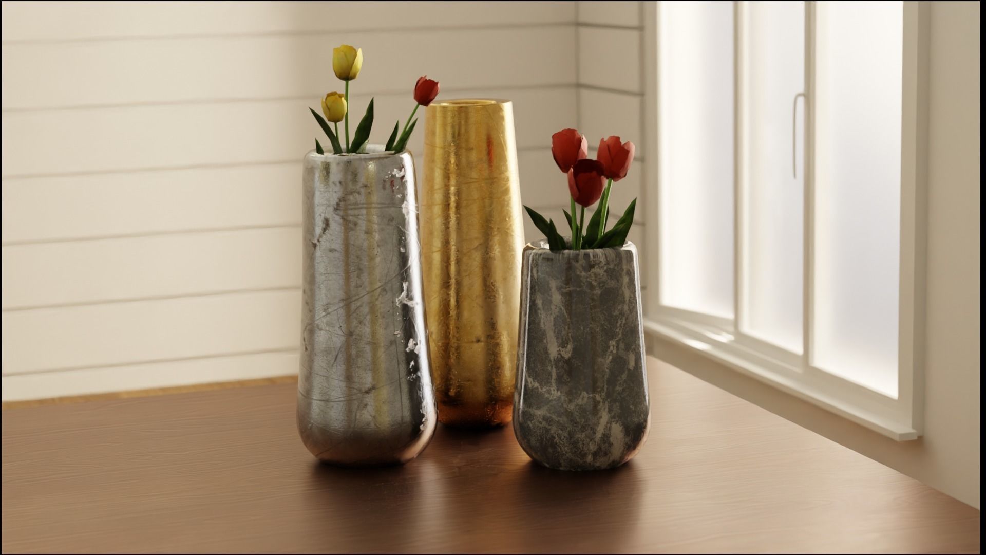 Stylish Designer Flower Pots Scene in Blender 3D model | CGTrader
