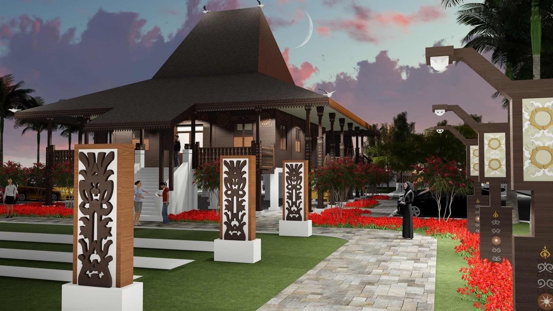 3D model Indonesia traditional house in province of Bengkulu VR / AR ...