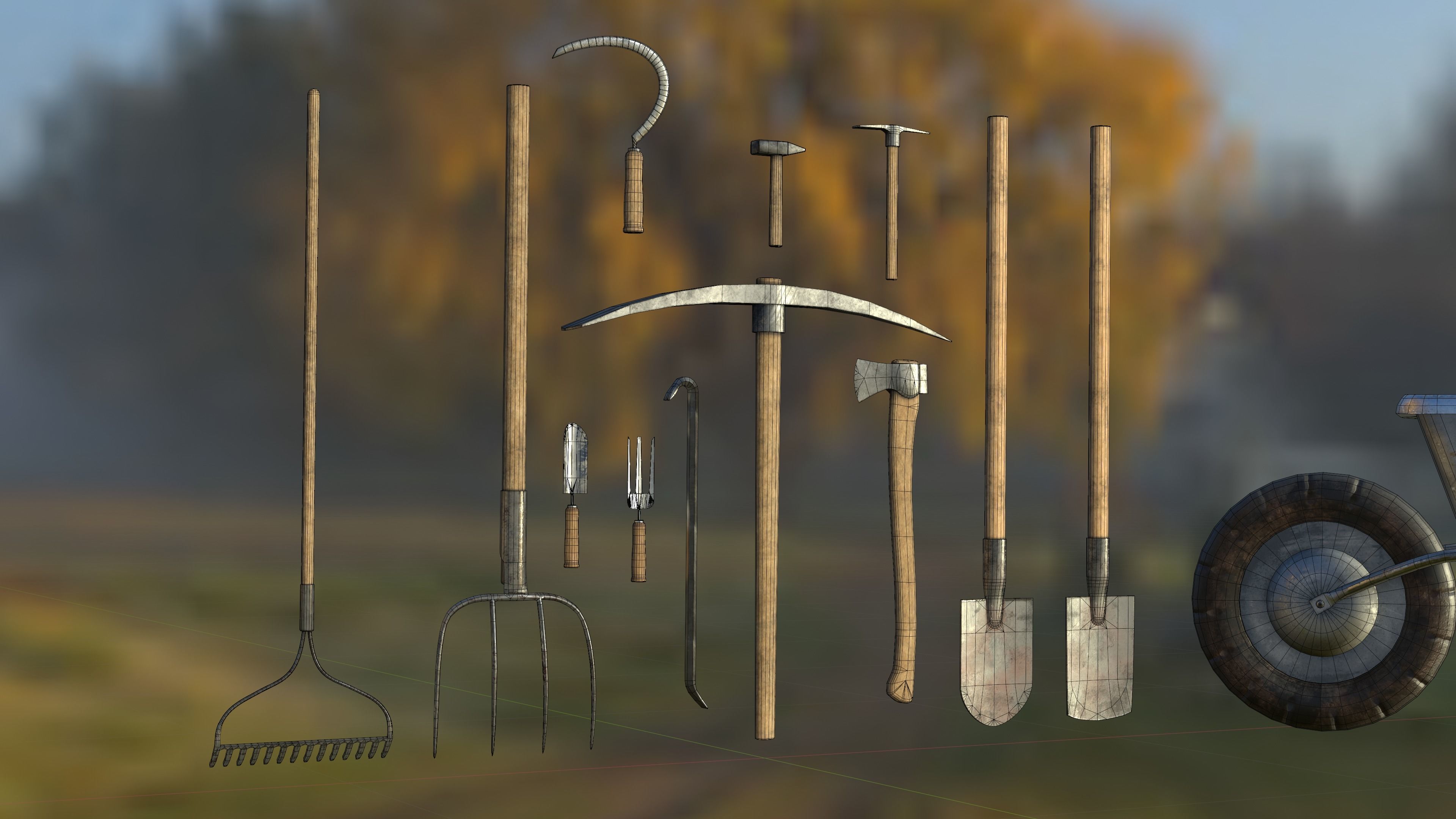 Essential Farming Tools free VR / AR / low-poly 3D model | CGTrader