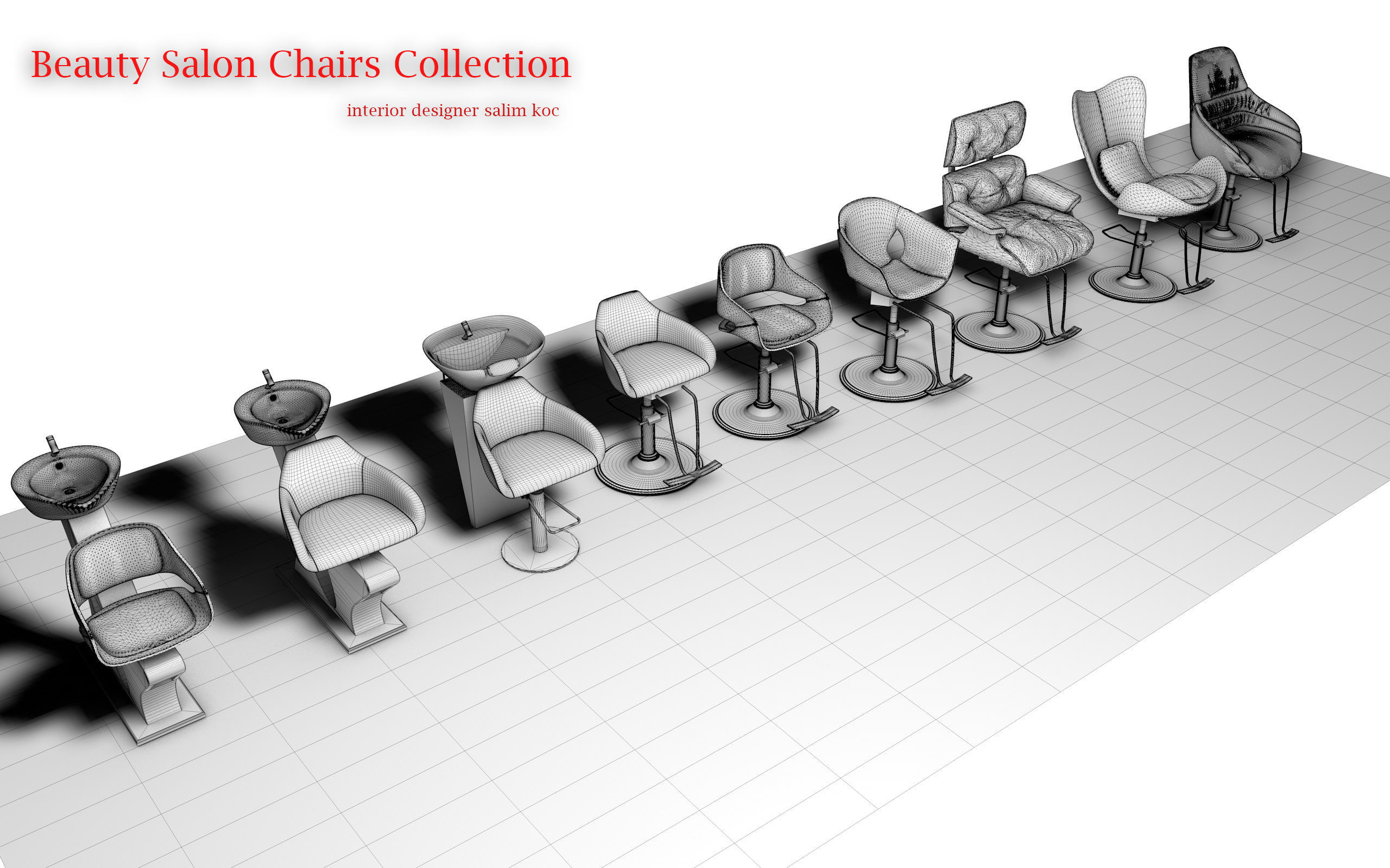 Beauty Salon Chairs 3d model Collection 3D model | CGTrader