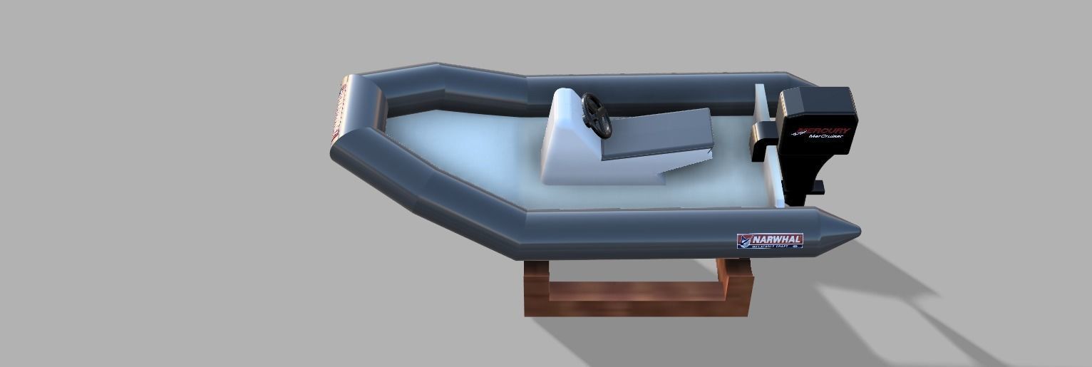 Inflatable boat 3D model 3D printable | CGTrader