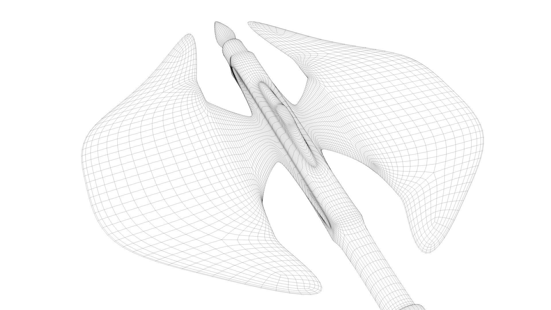 Two Sided Battle Axe 3D model | CGTrader