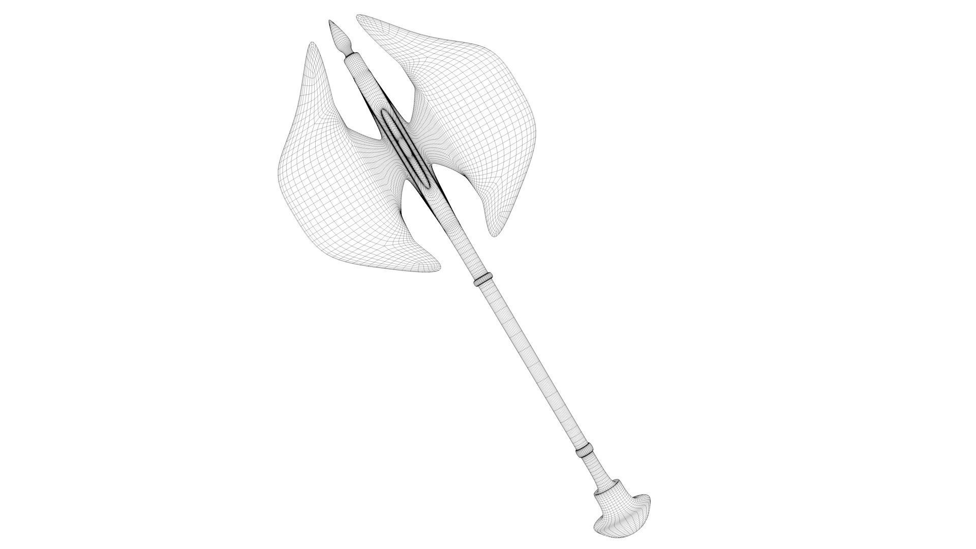 Two Sided Battle Axe 3D model | CGTrader