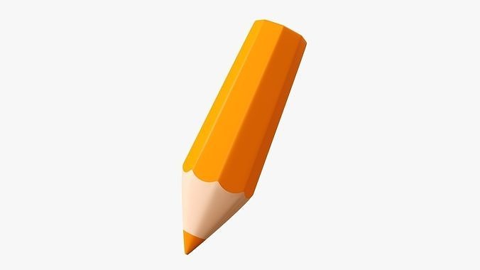 Tilted stylized pencil 3D model | CGTrader