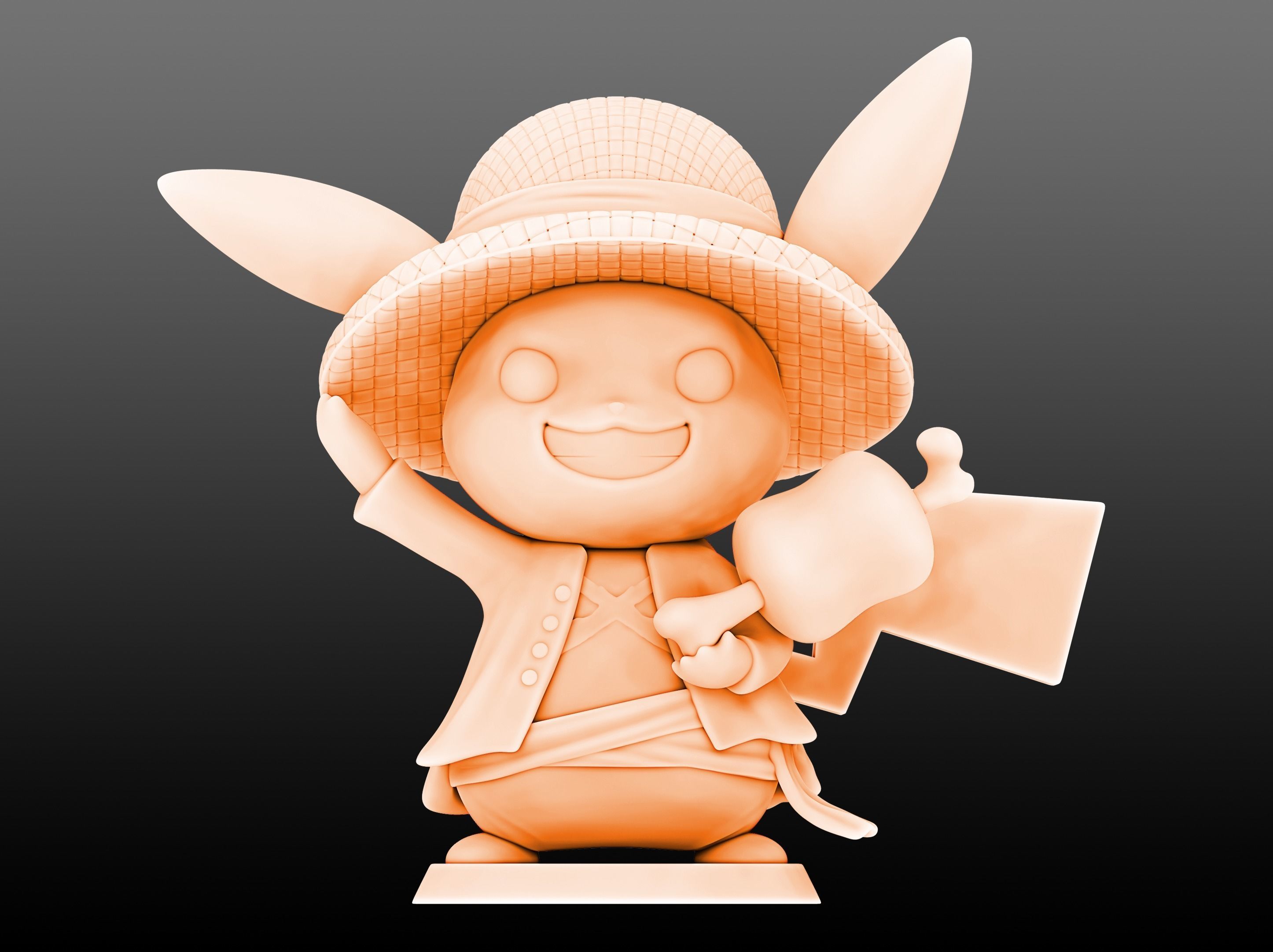 Pikachu Luffy Cosplay 3D model 3D printable | CGTrader