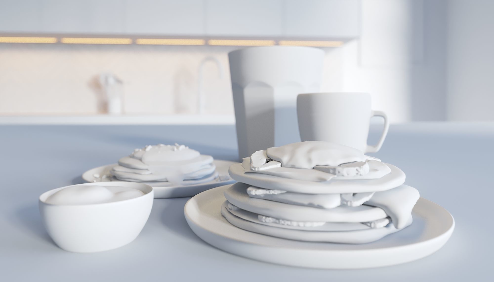 Breakfast Pancake Scene 3D model | CGTrader