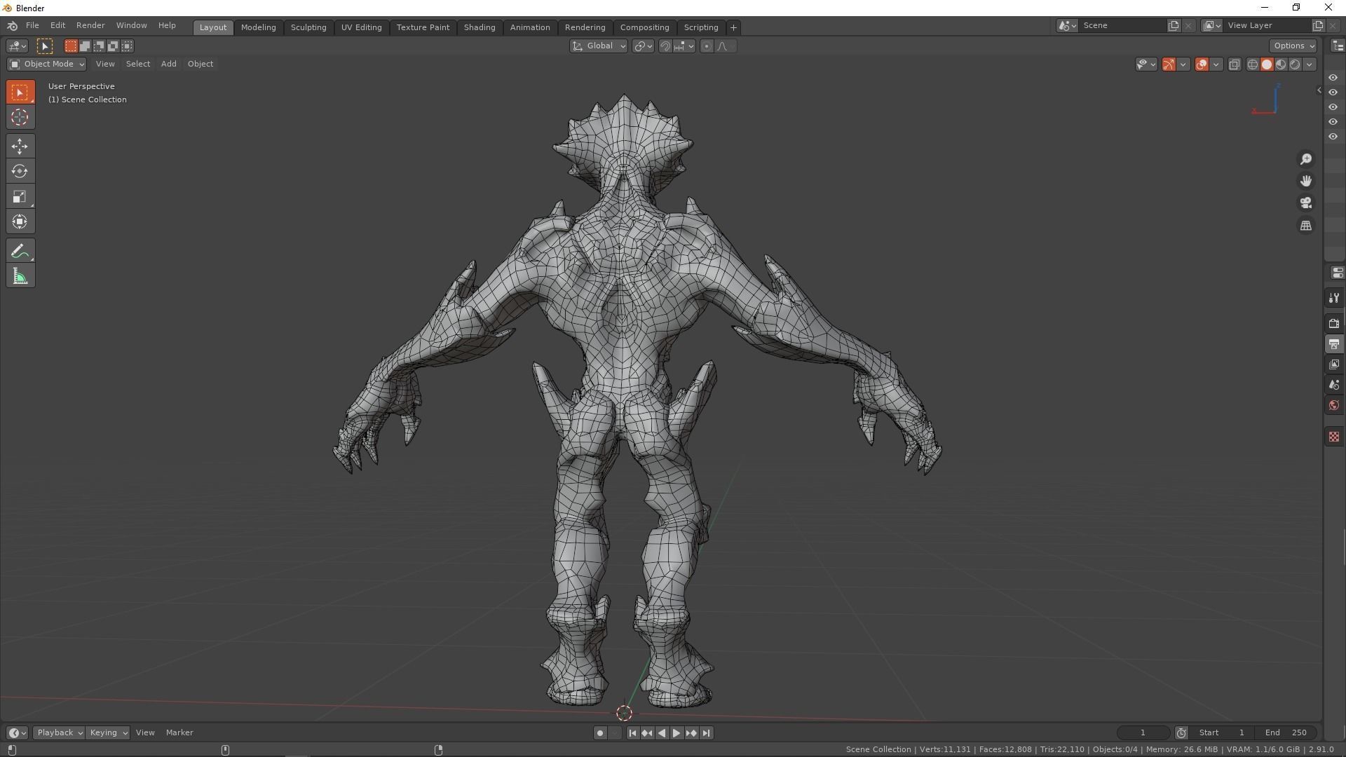 3D model Spiked Monster VR / AR / low-poly rigged animated | CGTrader