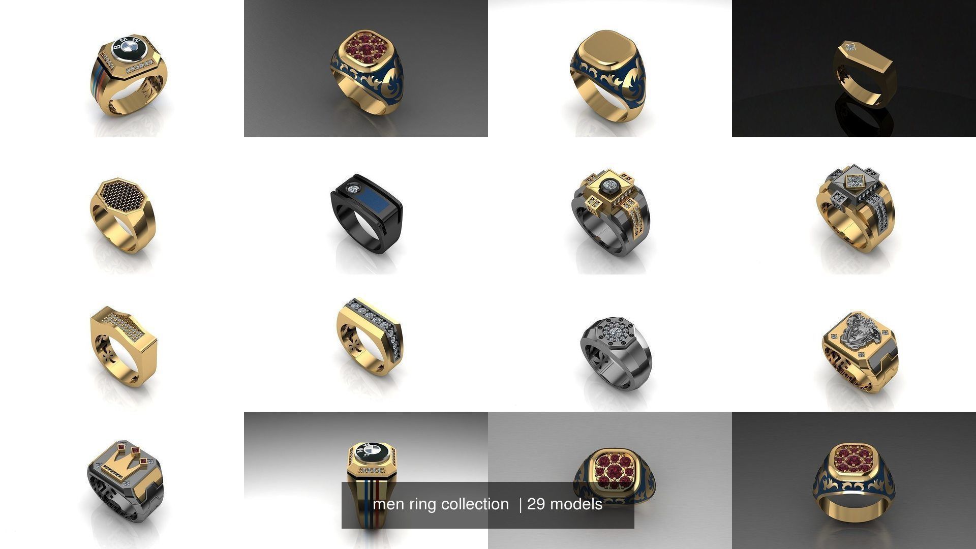 men ring collection | CGTrader