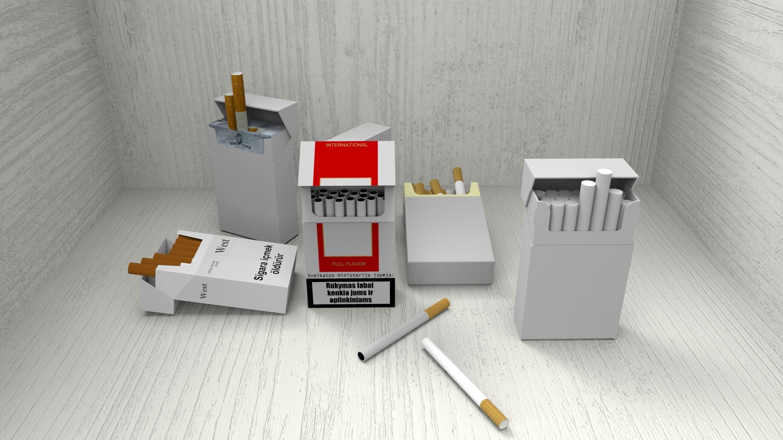 cigarette boxes 3D model | CGTrader