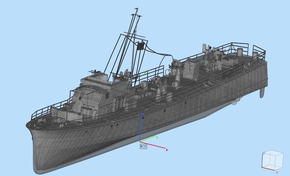 Fairmile class C gunboat 3D model rigged | CGTrader