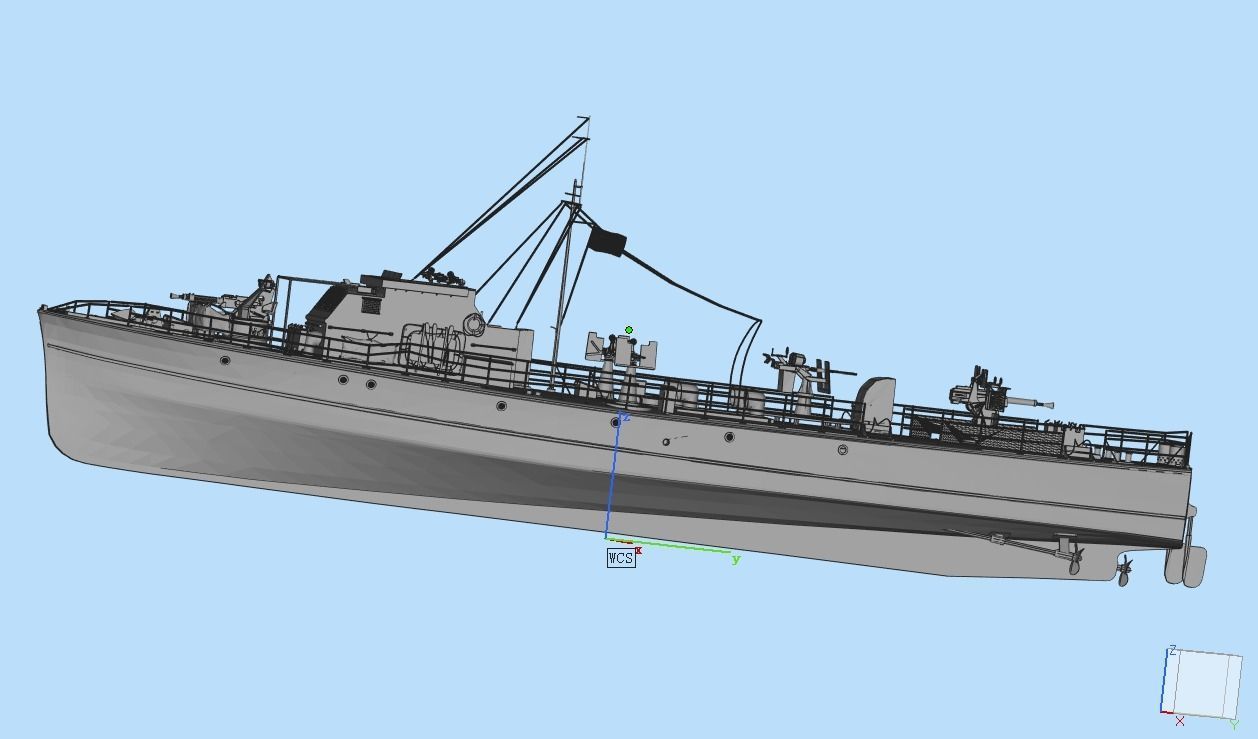 Fairmile class C gunboat 3D model rigged | CGTrader