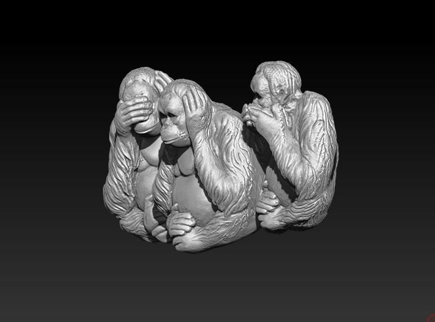 Three Wise Monkeys Set 3D model 3D printable | CGTrader