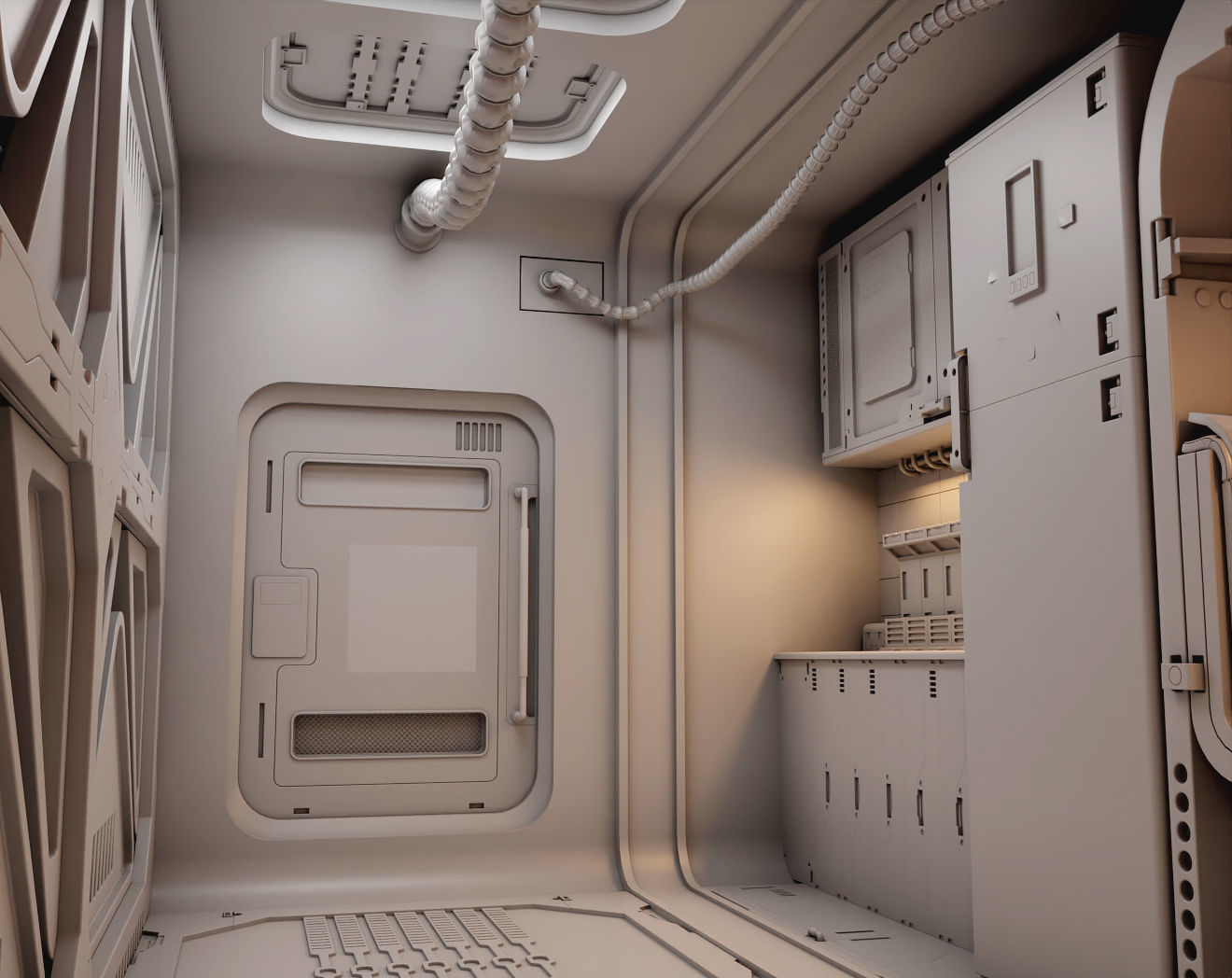 sci-fi shuttle room 3D model | CGTrader