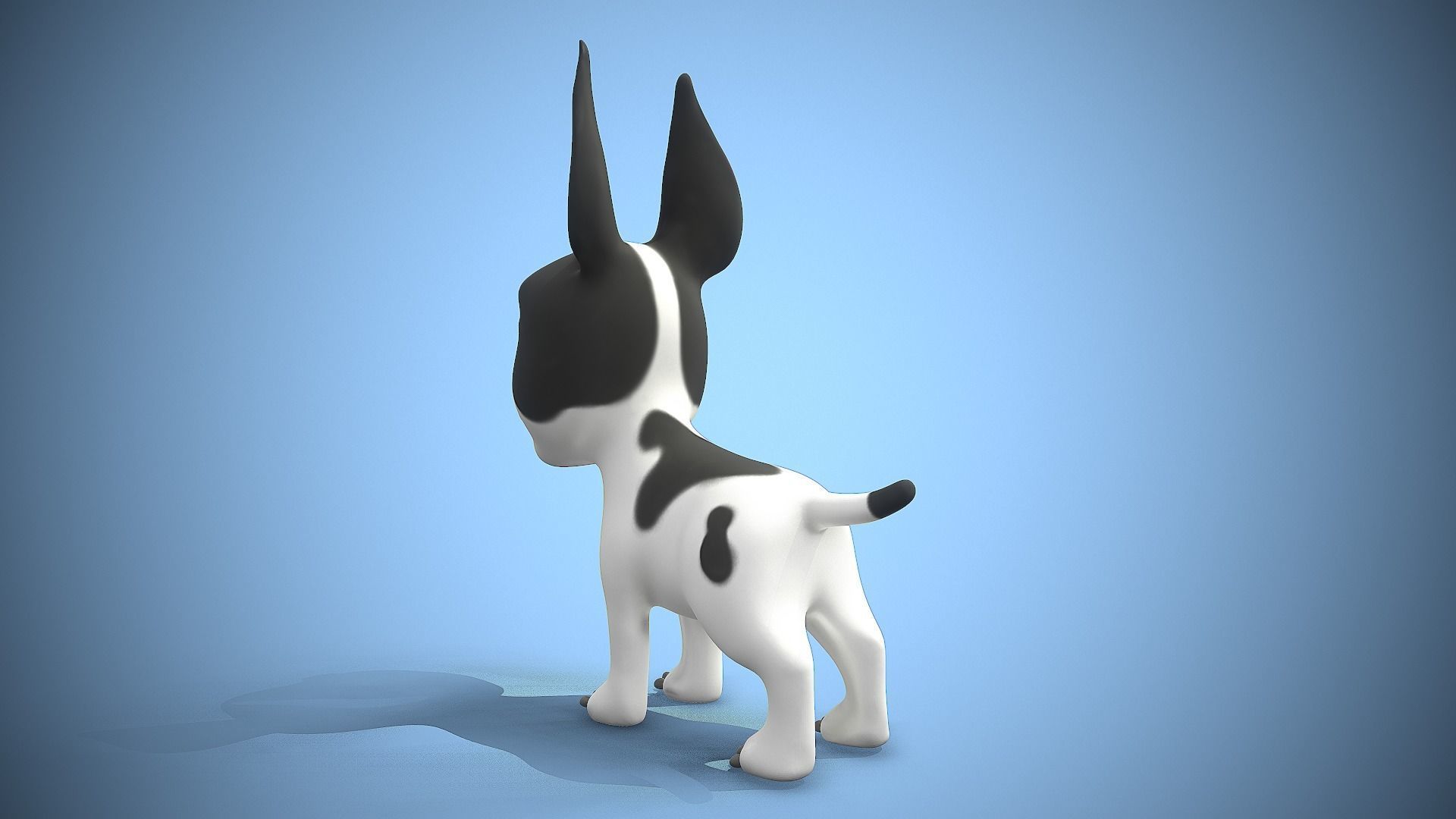 3D model cartoon frenchie puppy VR / AR / low-poly rigged animated ...
