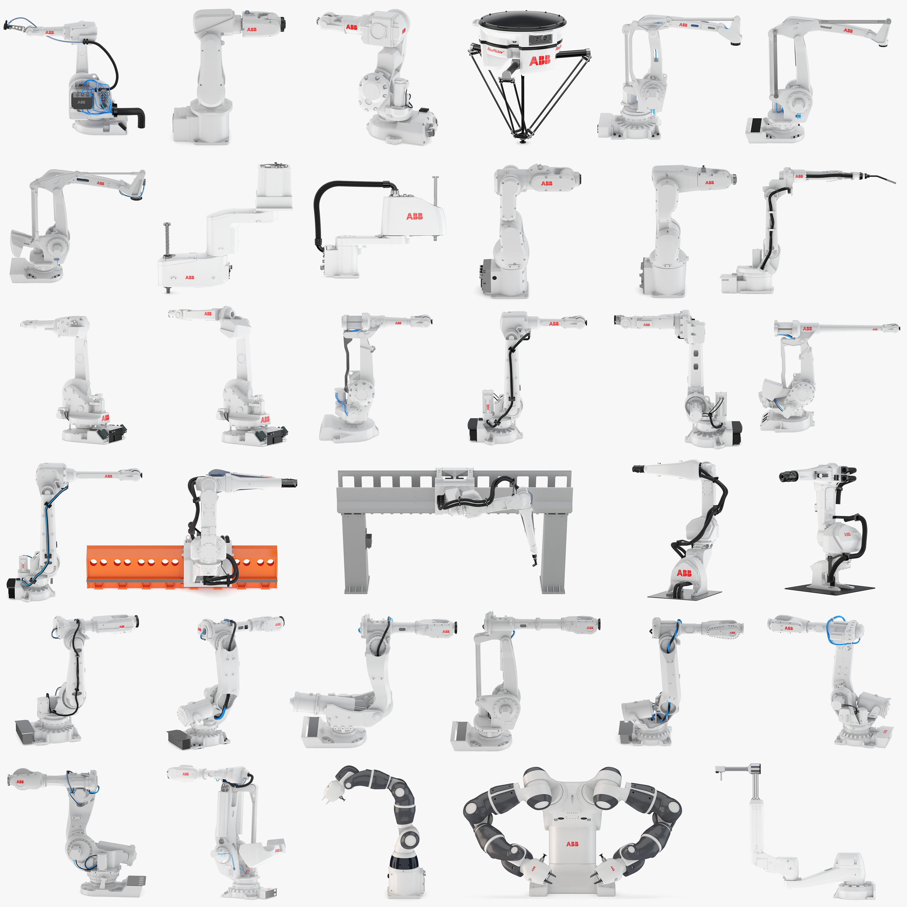 34 ABB Industrial Robots Collection 3D model | CGTrader