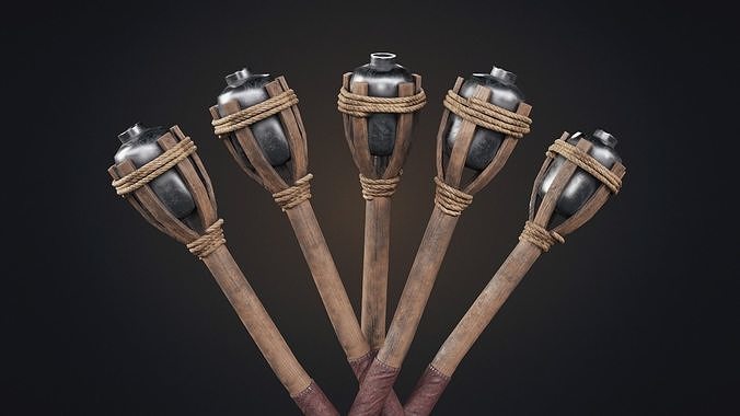 3D model Standing Fire Torch VR / AR / low-poly | CGTrader