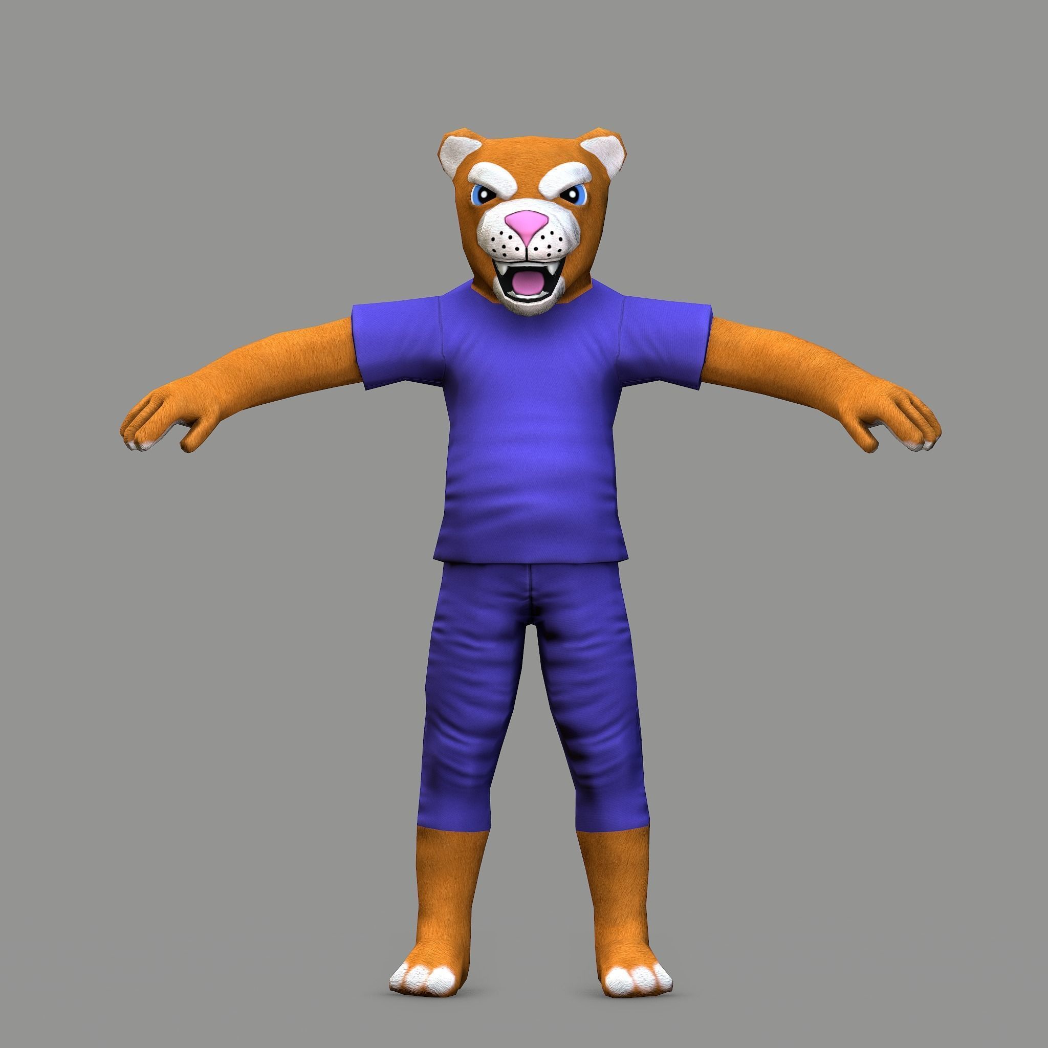 3D model Tiger mascot VR / AR / low-poly | CGTrader