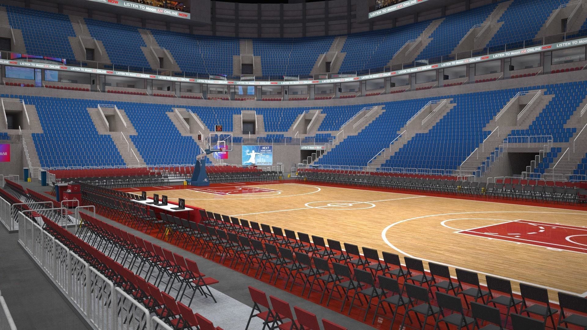 3D model Basketball arena - interior - low poly VR / AR / low-poly ...