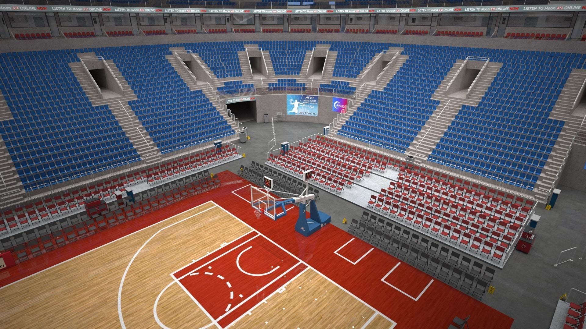 3D model Basketball arena - interior - low poly VR / AR / low-poly ...