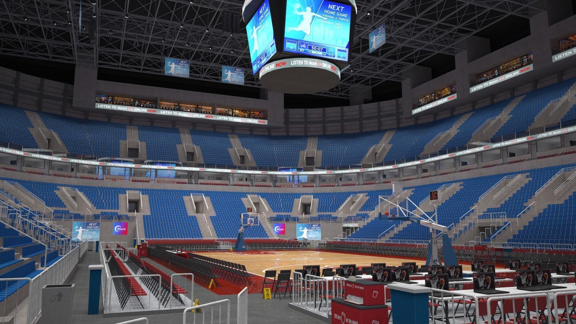 3D model Basketball arena - interior - low poly VR / AR / low-poly ...