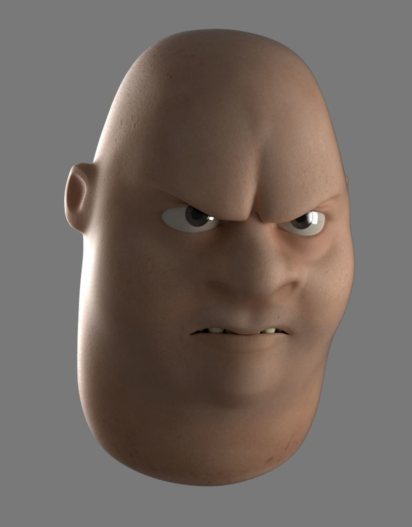 Uncle Face Rig 3D model rigged | CGTrader