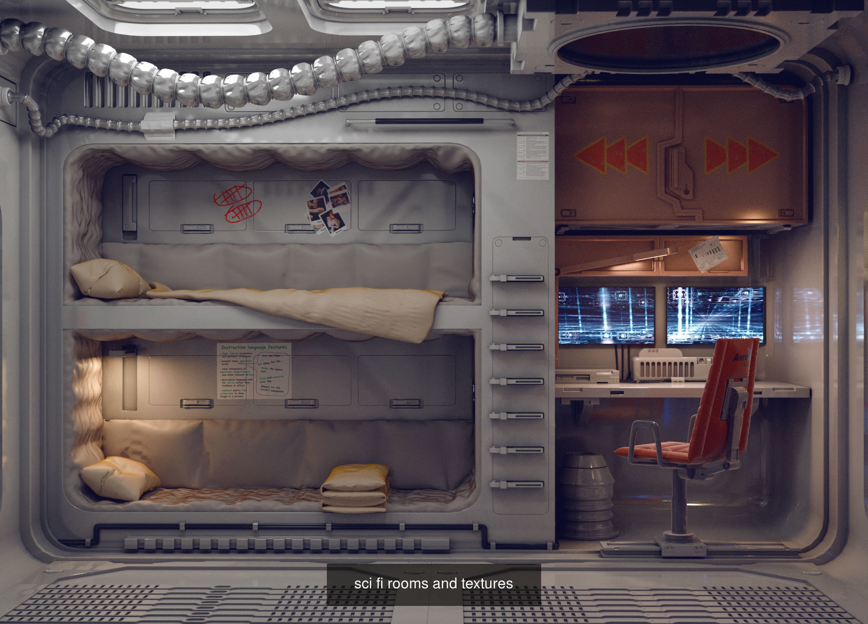 sci-fi shuttle rooms with textures 3D Model Collection | CGTrader