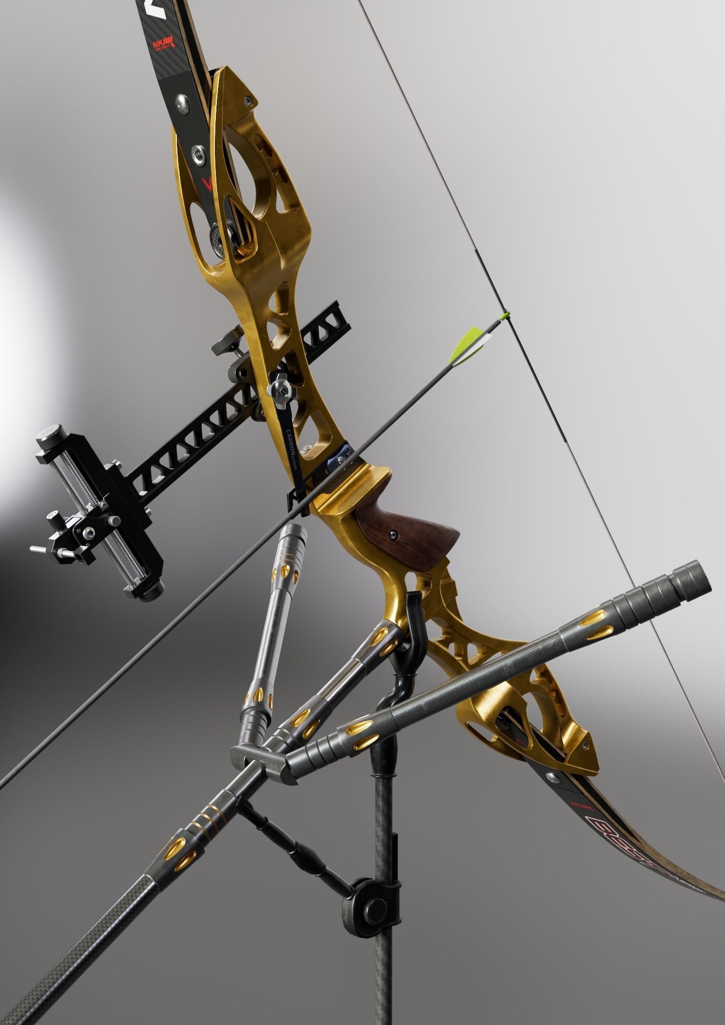 Olympic recurve bow with arrow 3D model 3D model | CGTrader