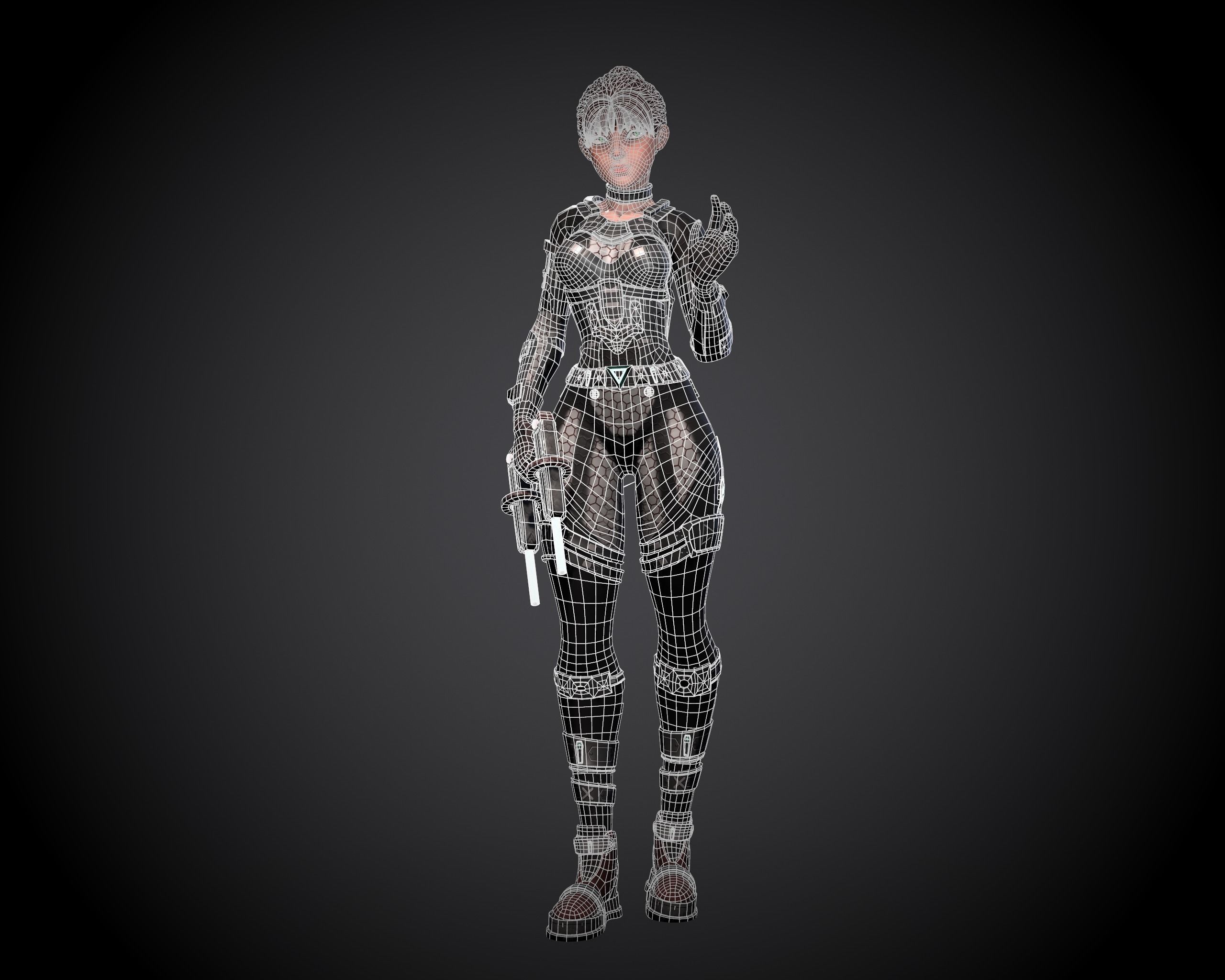 3D model Anime Sci-fi girl engineer low-poly VR / AR / low-poly | CGTrader