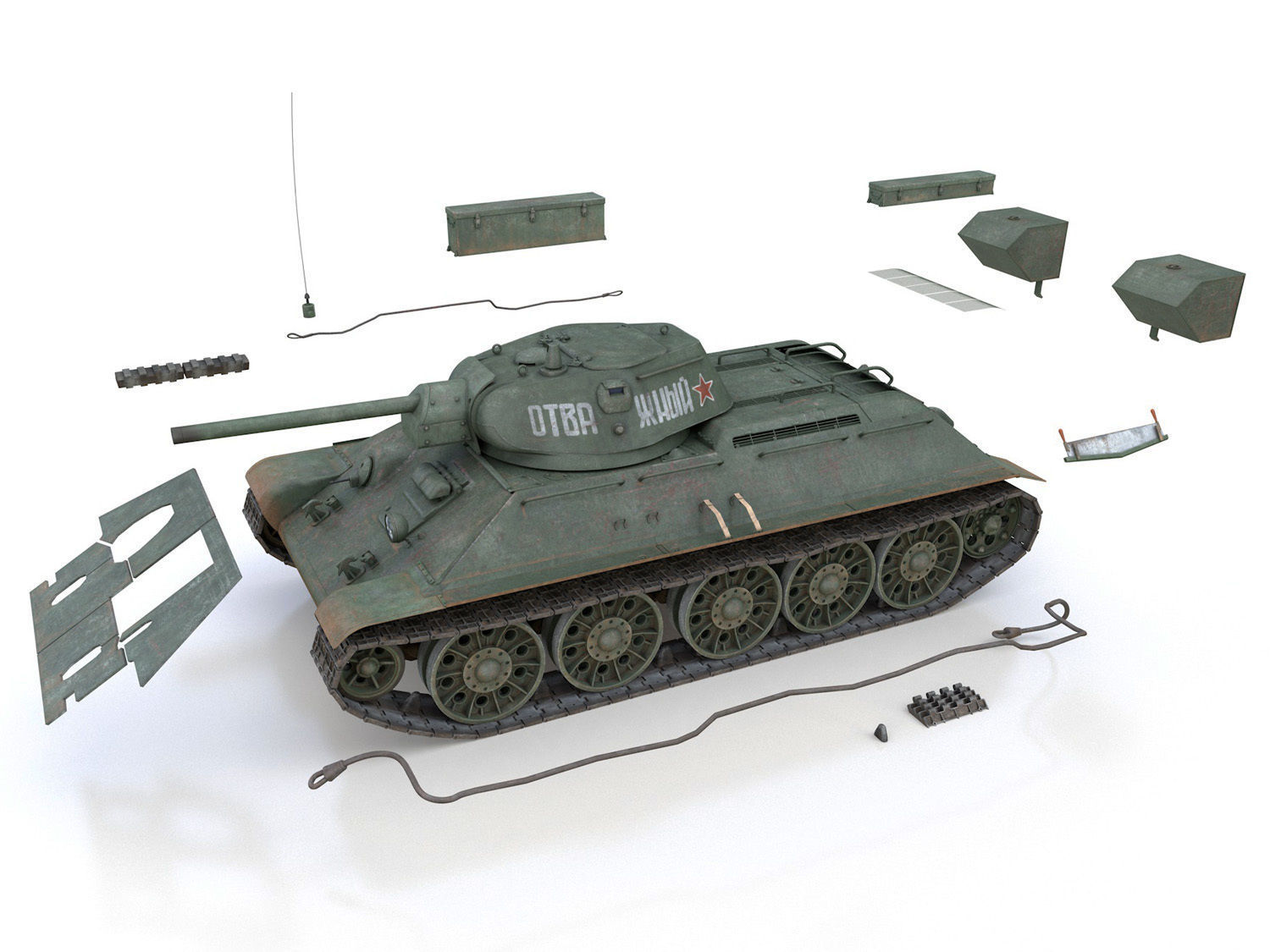 T-34-76 - Model 1942 - Soviet tank - The Brave 3D model | CGTrader