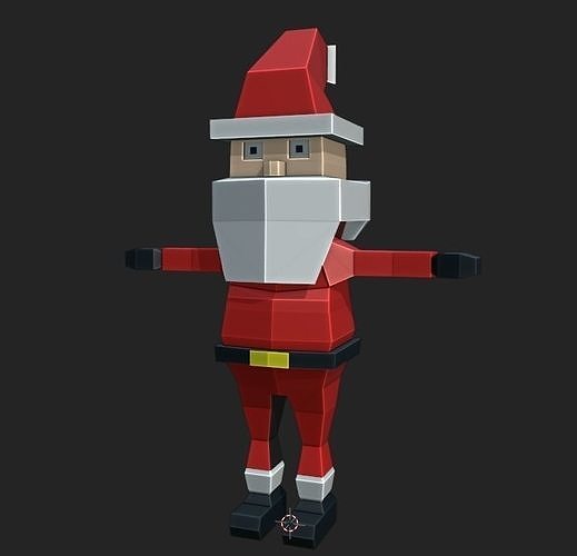 3D model Santa Claus Low Poly VR / AR / low-poly | CGTrader