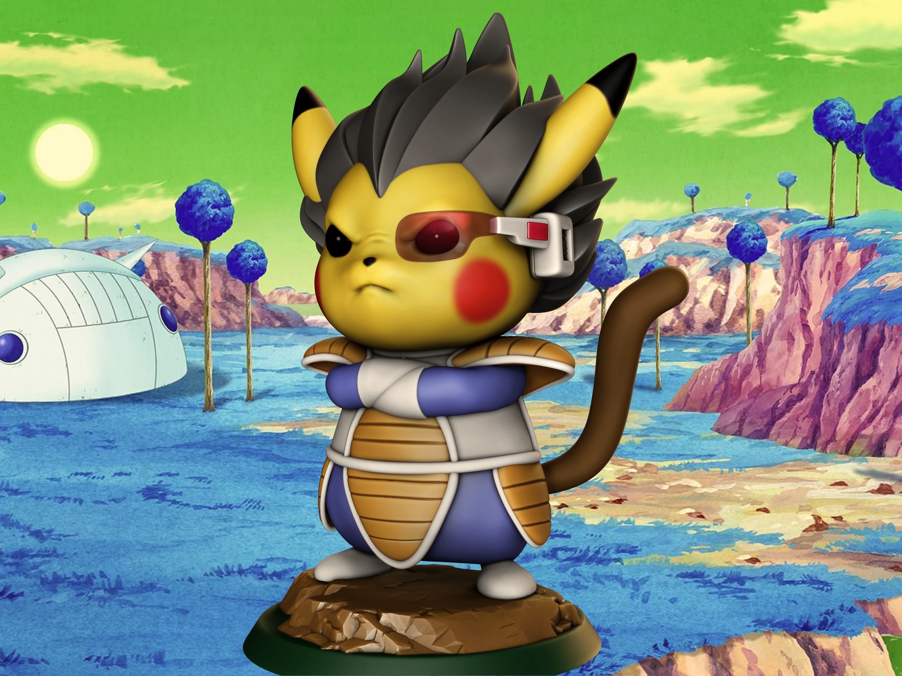Pikachu cosplay Vegeta 3D model 3D printable | CGTrader