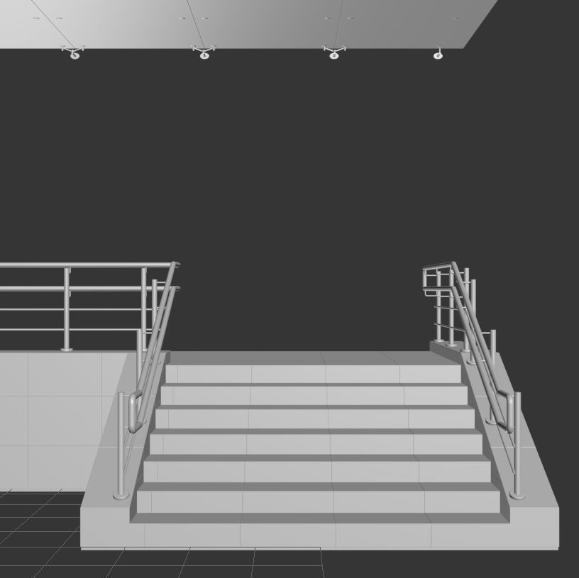 Entrance stair with ramp 3D model | CGTrader
