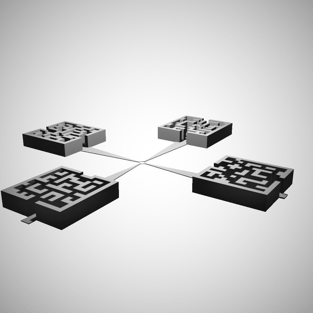 four mazes one goal free VR / AR / low-poly 3D model | CGTrader