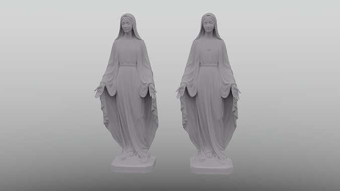 3D printable figurine of Virgin Mary standing on a globe 3D model 3D ...
