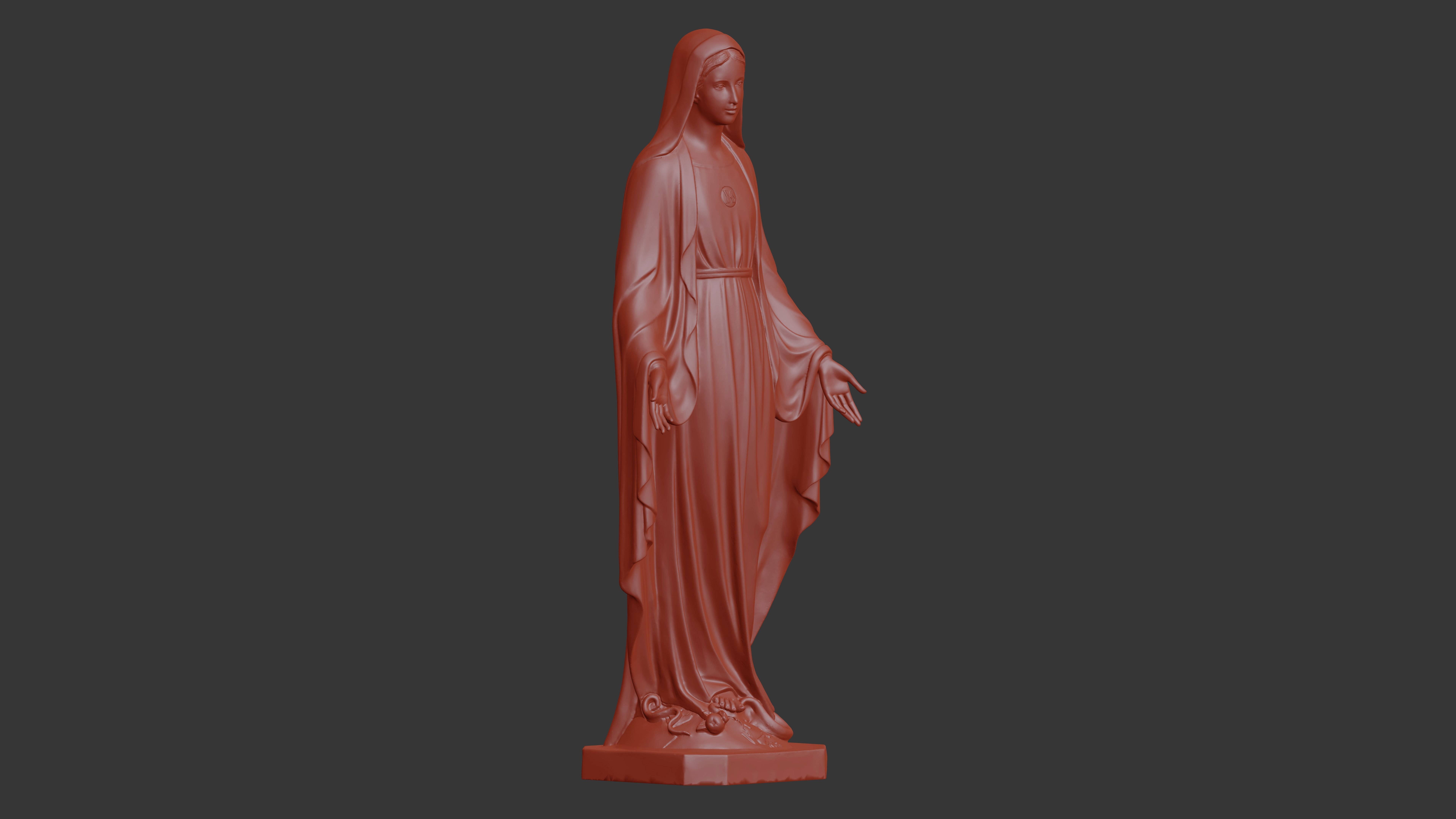 3D printable figurine of Virgin Mary standing on a globe 3D model 3D ...