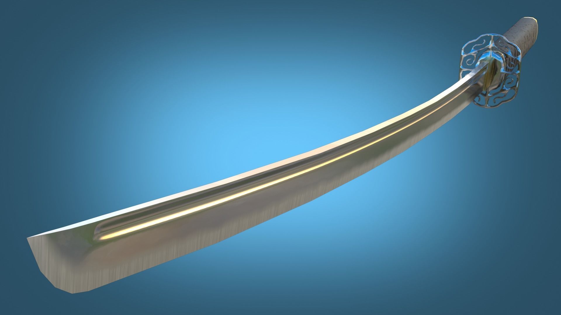 3D model Katana Samurai Sword Japanese Melee Weapon Game Ready VR / AR ...