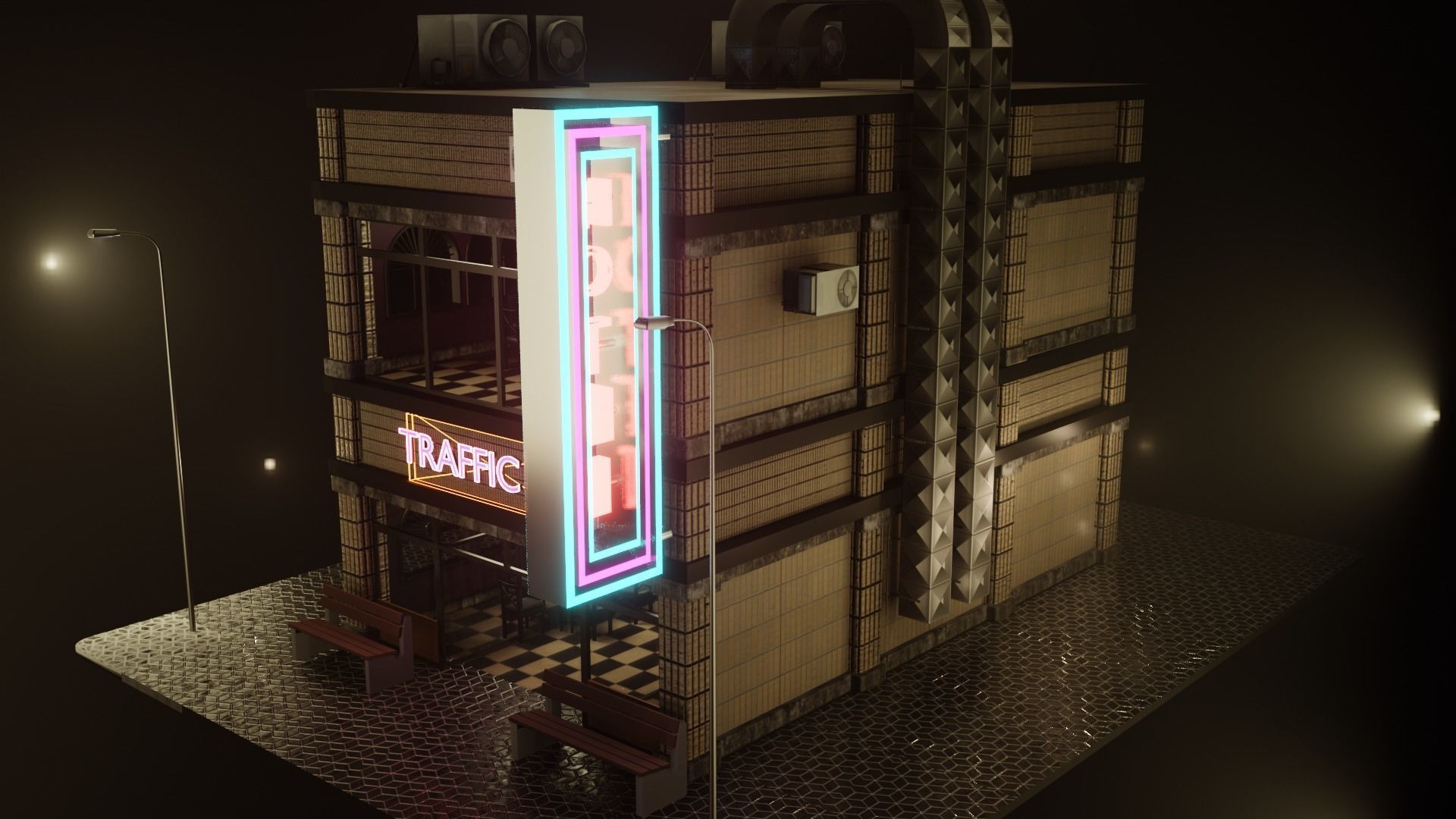 Hotel building 3D Model free VR / AR / low-poly 3D model | CGTrader