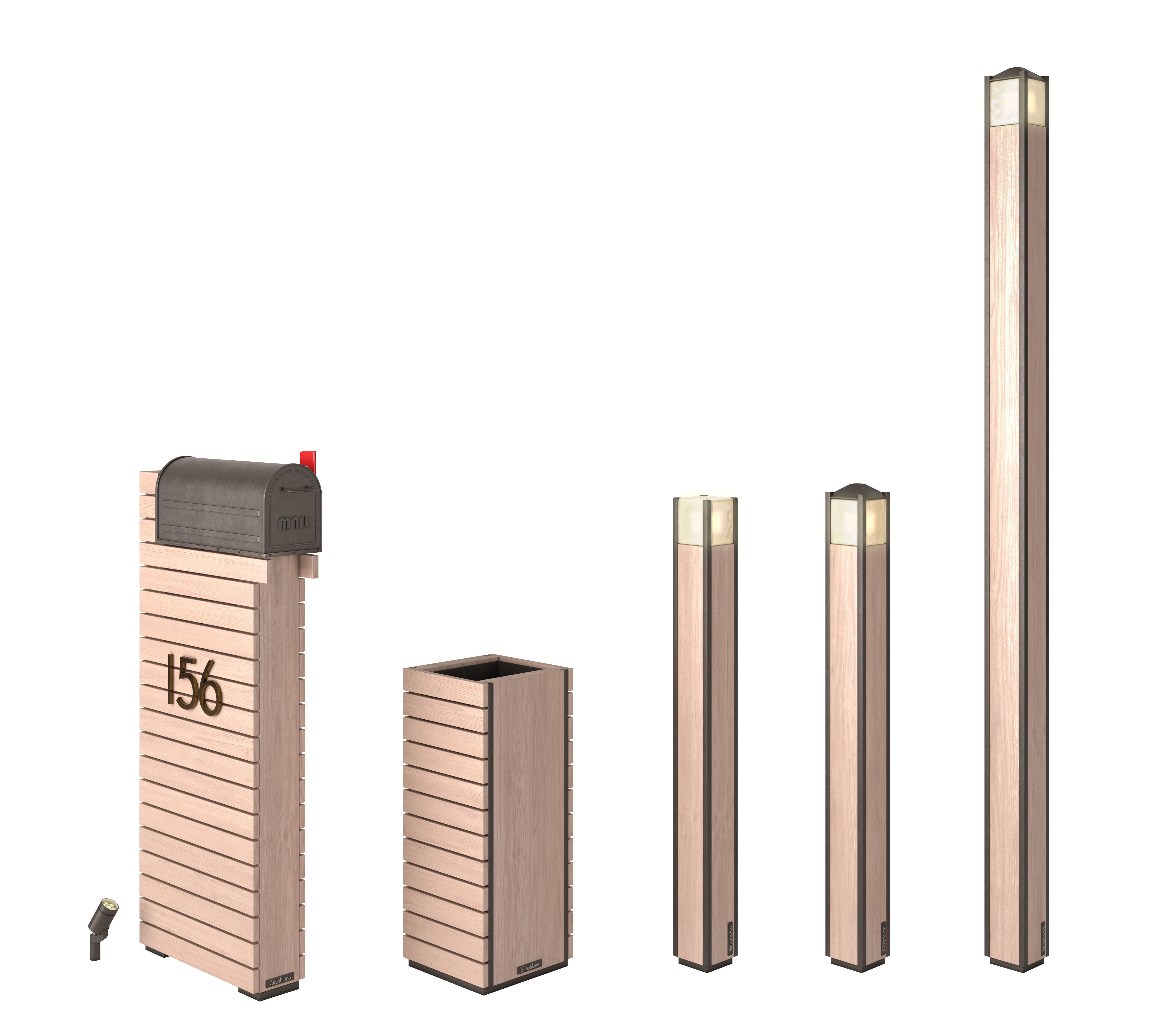 Letterbox - Litter bin - Lights - Set 2 3D model | CGTrader