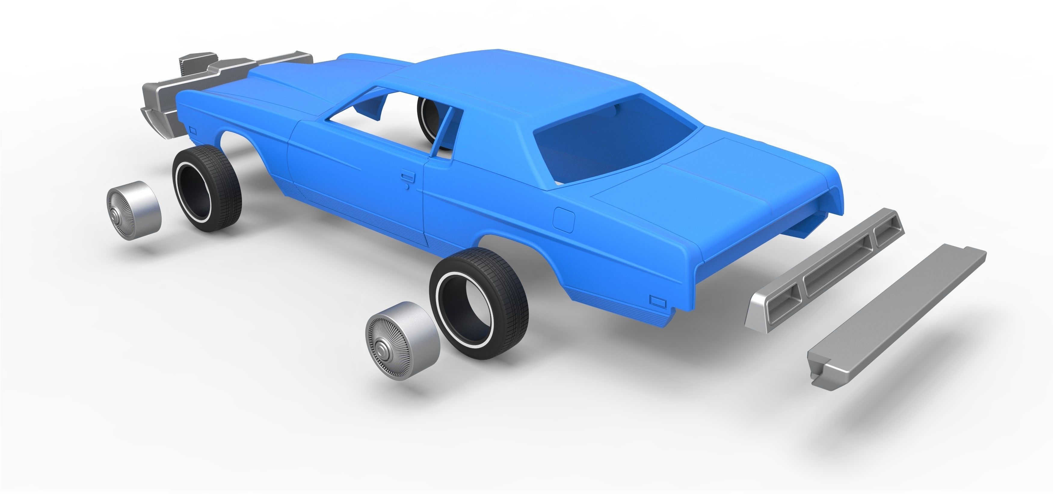 Diecast shell and wheels LTD 1971 Scale 1 to 25 3D model 3D printable ...