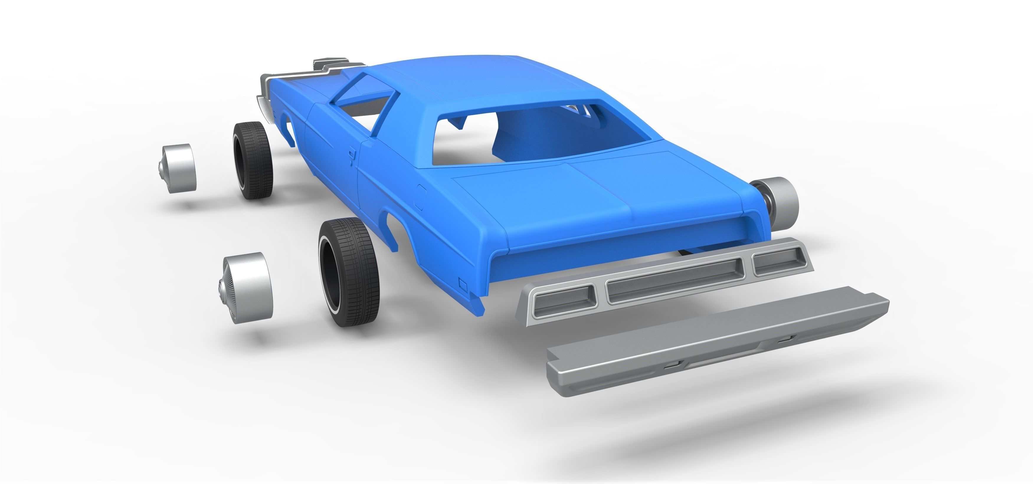 Diecast shell and wheels LTD 1971 Scale 1 to 25 3D model 3D printable ...