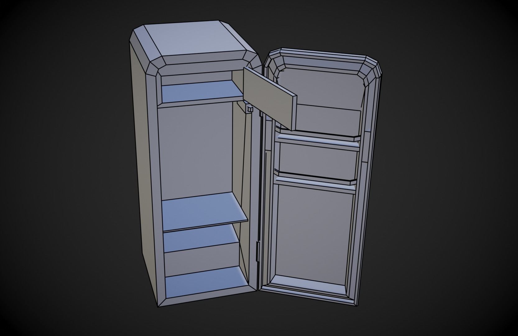 3D model Old Fridge - Stylized VR / AR / low-poly | CGTrader