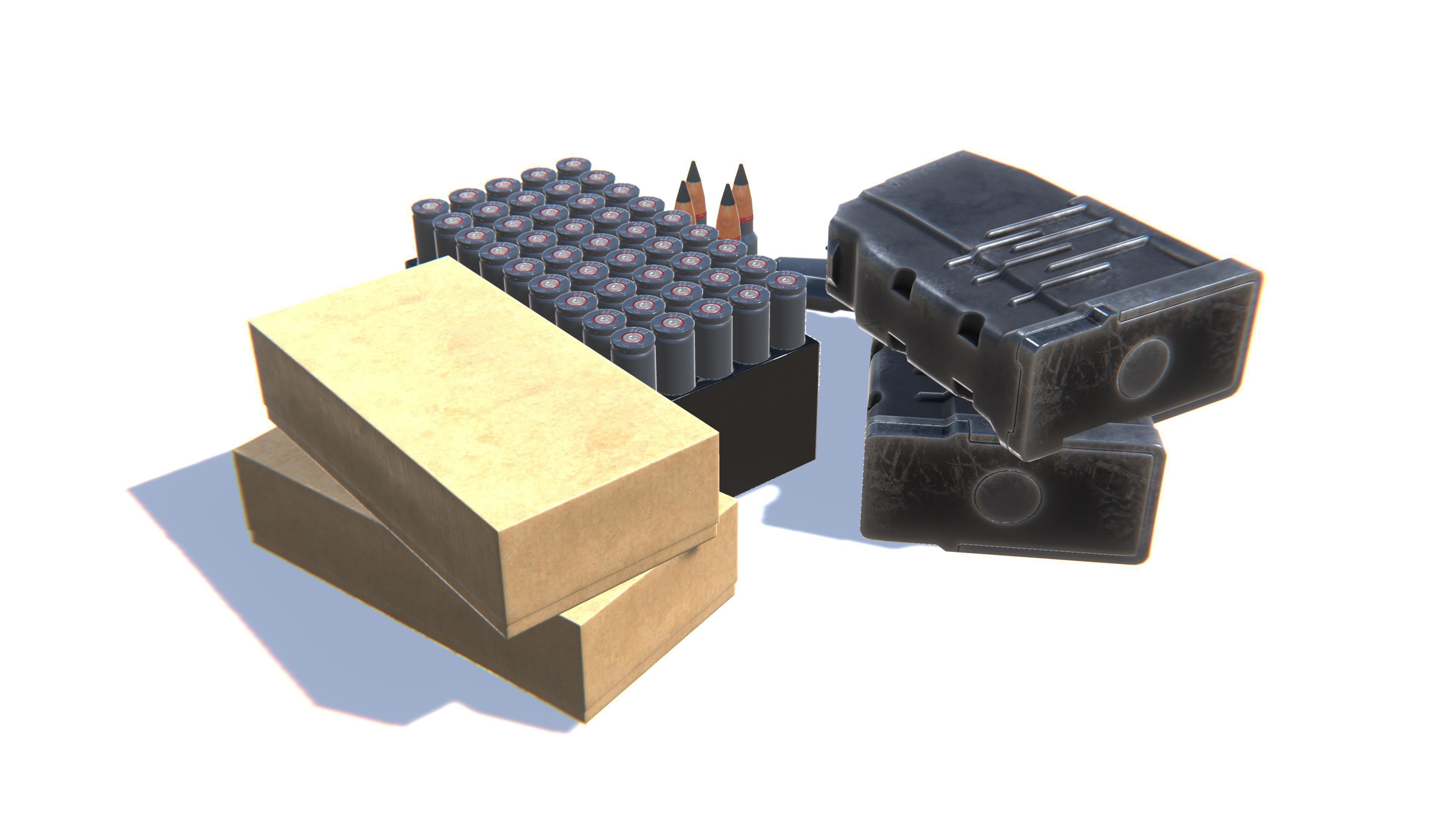 3D model 9x39 Ammo Pack VR / AR / low-poly | CGTrader