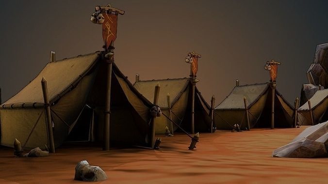 3D model Low-poly stylized tent VR / AR / low-poly | CGTrader