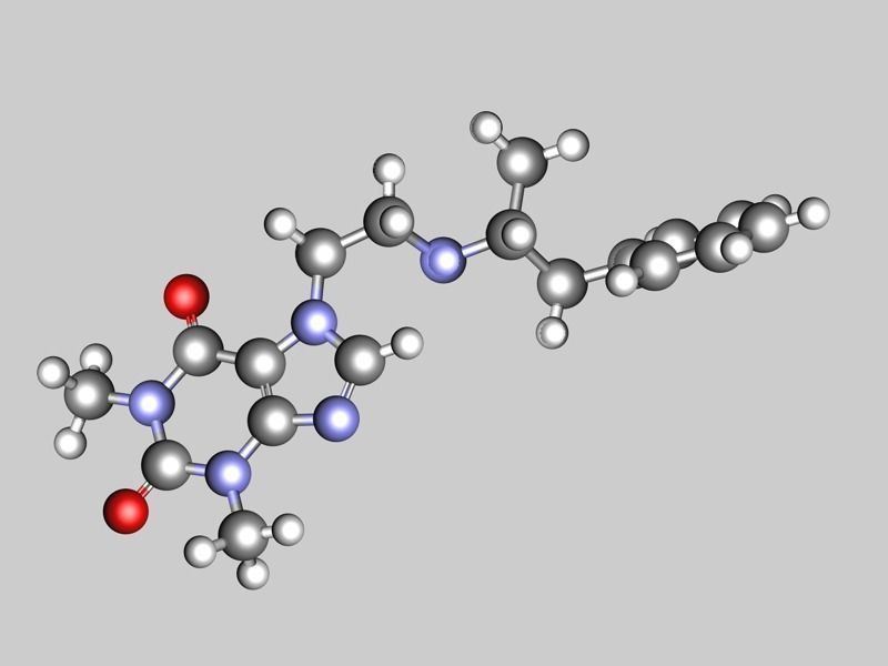Fenethylline molecule 3D model | CGTrader