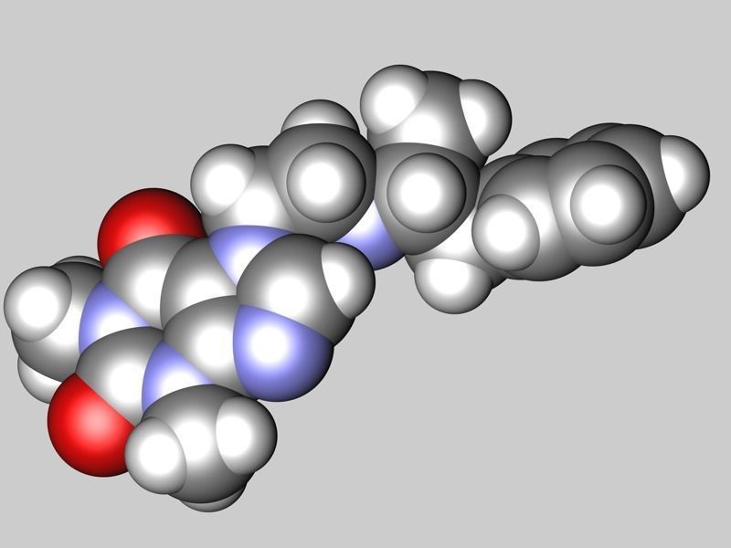 Fenethylline molecule 3D model | CGTrader