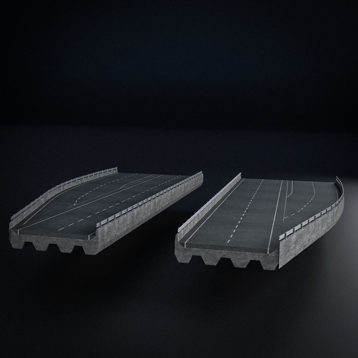 3D model HIGHWAY AND ROAD SET ESSENTIAL PACK VR / AR / low-poly | CGTrader